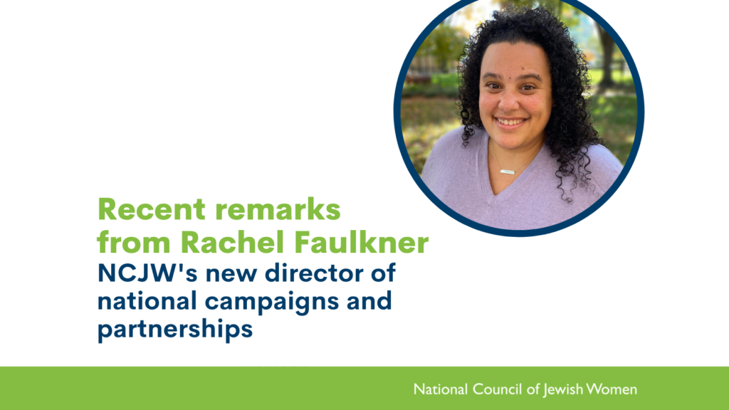 National Council of Jewish Women | rachel faulkner welcome - National ...